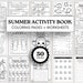 Kids Summer Activity Book Coloring Page Activity Pack Kids Worksheets ...
