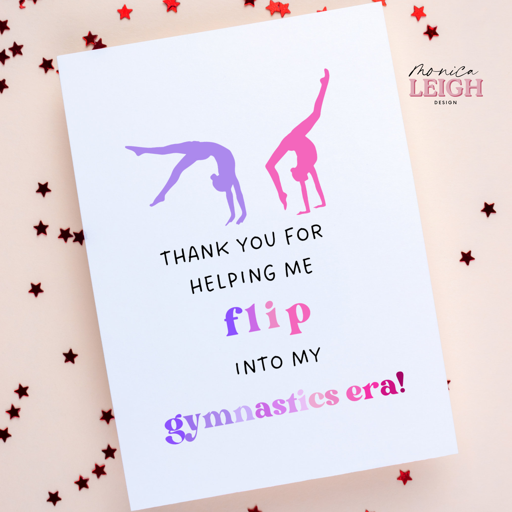 Gymnastics Coach Thank You Card Appreciation Gift End of Season Gift ...