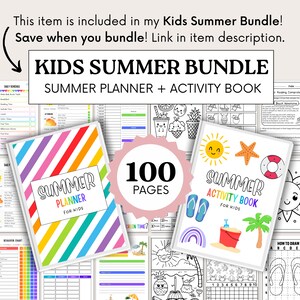 Kids Summer Activity Book Coloring Page Activity Pack Kids Worksheets ...