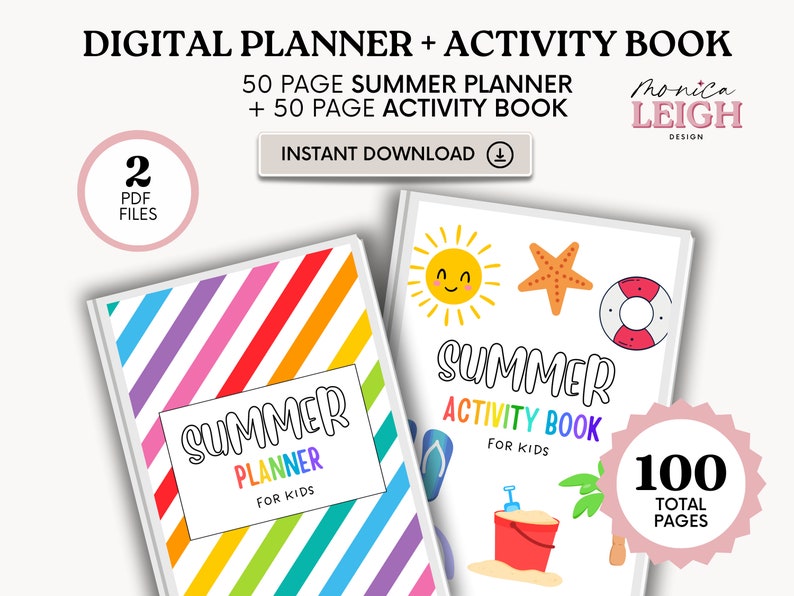 Kids Summer Planner Activity Book Bundle 2025 Summer Bucket List Summer ...
