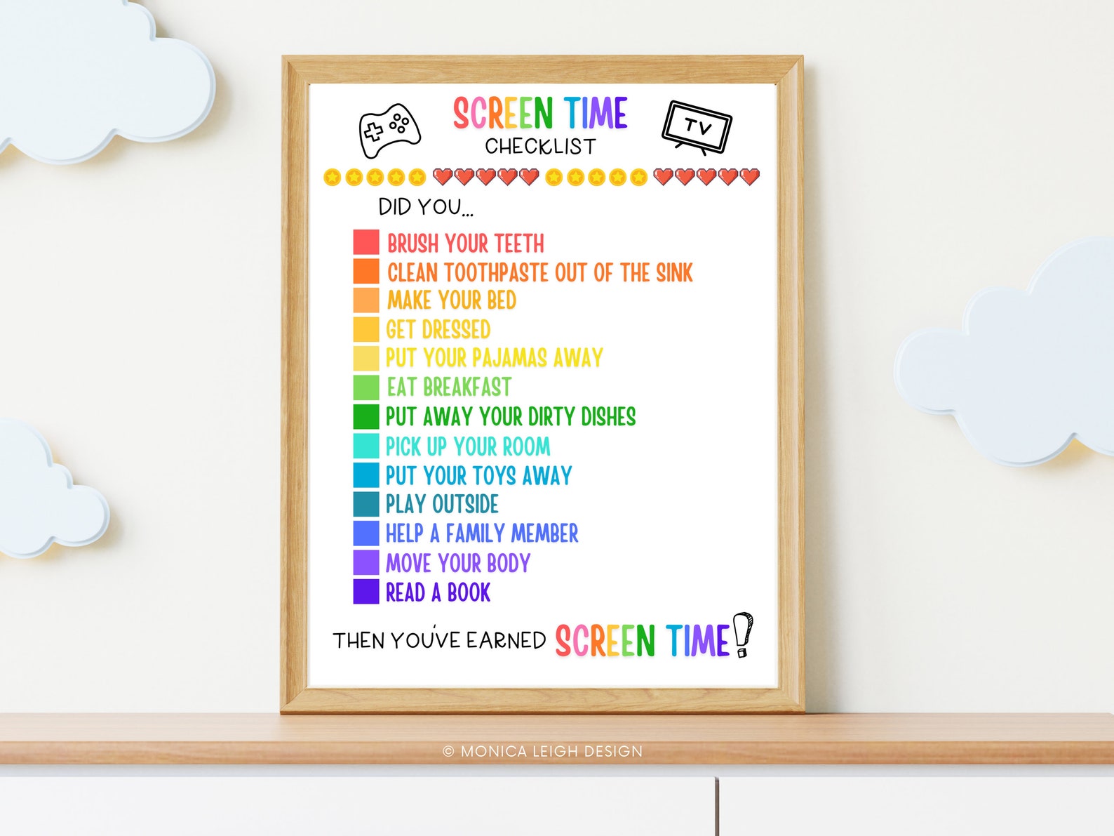 Summer Screen Time Checklist Summer Chore Chart for Kids Daily Routine ...