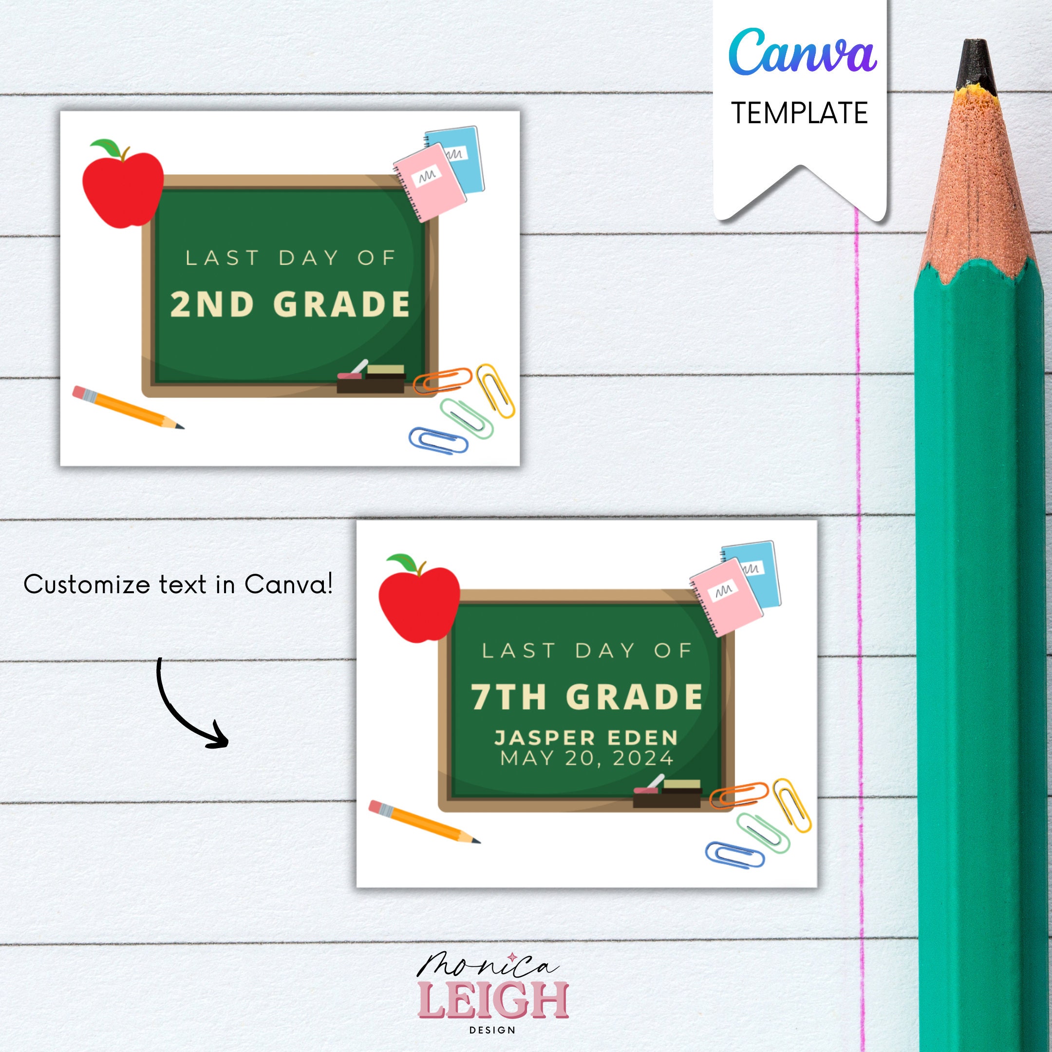 Last Day of School Sign Printable End of School Year DIY Chalkboard ...