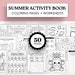 Kids Summer Activity Book Coloring Page Activity Pack Kids Worksheets ...
