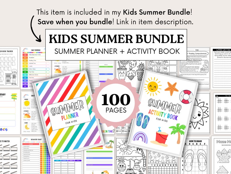 Summer Screen Time Checklist Summer Chore Chart for Kids Daily Routine ...