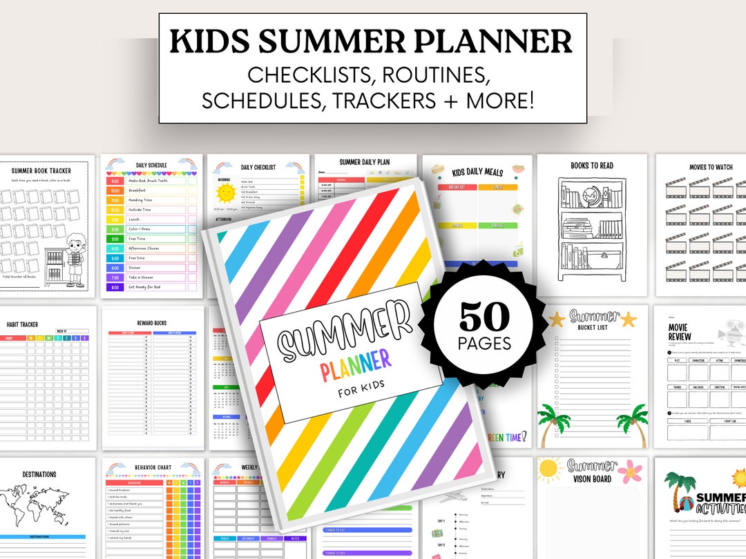 Kids Summer Planner 2025 Summer Bucket List Summer Schedule Summer ...