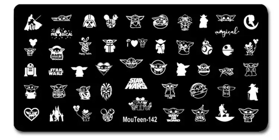 Yoda Baby Nail Stamping Template Plate Manicure Polish Designs - Etsy