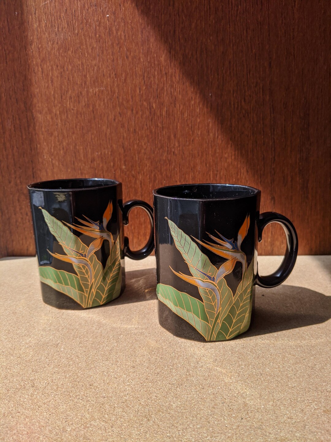 Vintage 90's Glam, Mugs Made in Japan, Japanese Mugs, Asian Cups, Bird ...