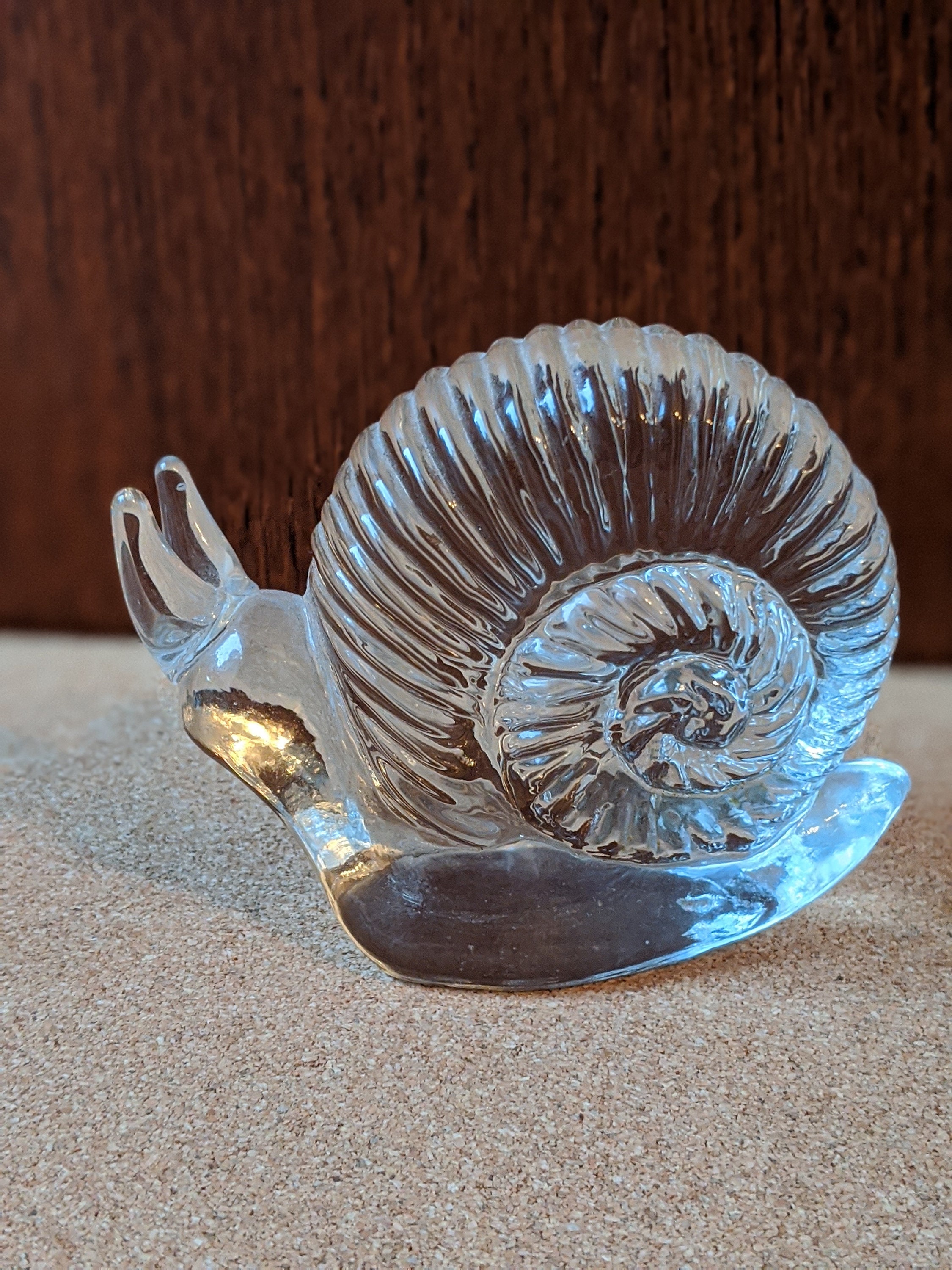Art Glass Snail, Vintage Glass Paperweight, Fenton Snail Style, Desk ...