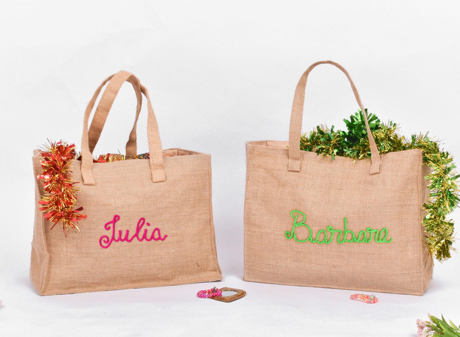 Personalized Burlap Tote Bag, Wedding Day Bridesmaid Gift, Bridesmaid ...