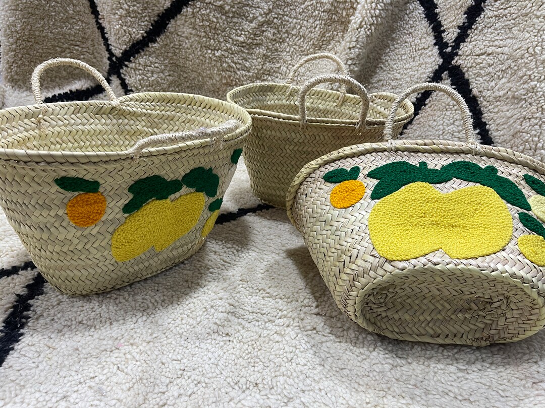 Handbags for Women Lemon Design, Beach Bag, Lemon Straw Bag, Italian ...