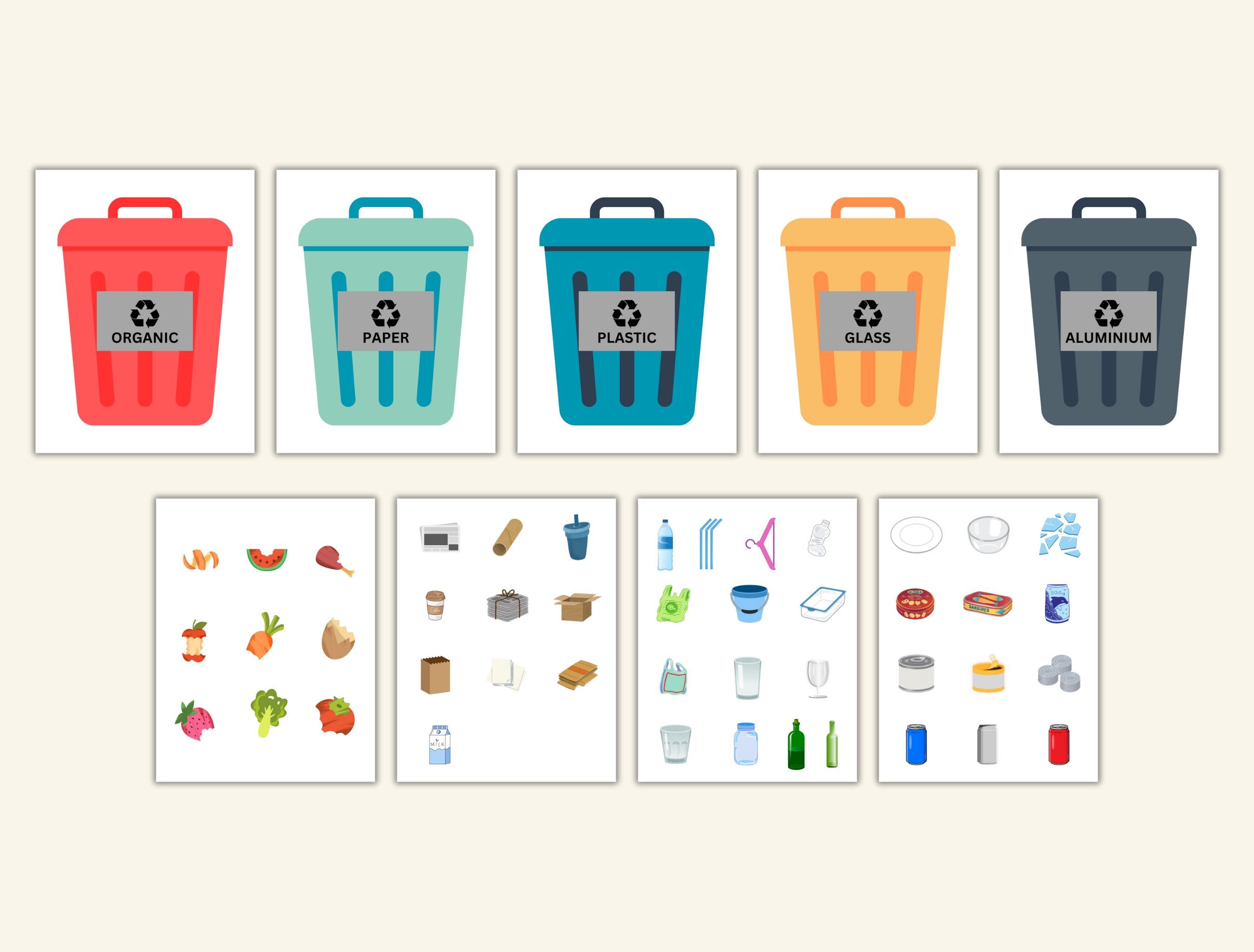 Printable Recycling Lesson Cut and Paste for Kids Children Playful ...