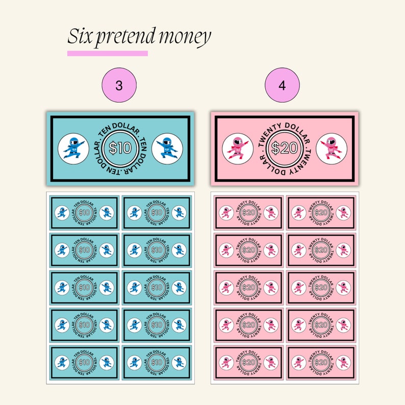 Printable Superhero Power Pretend Money Set for Kid Children Reward ...