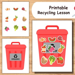 Printable Recycling Lesson Cut and Paste for Kids Children Playful ...