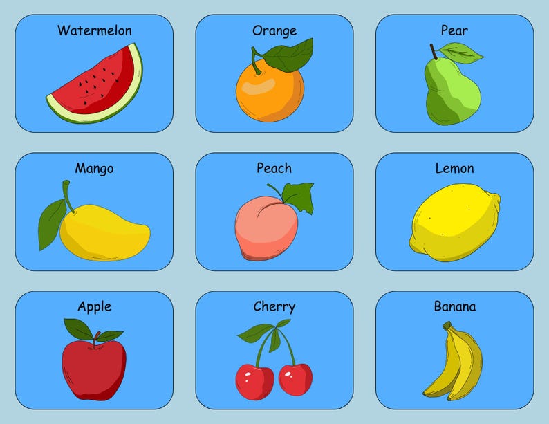 Printable Fruit Cut and Paste for Kids Children Pretend Play ...