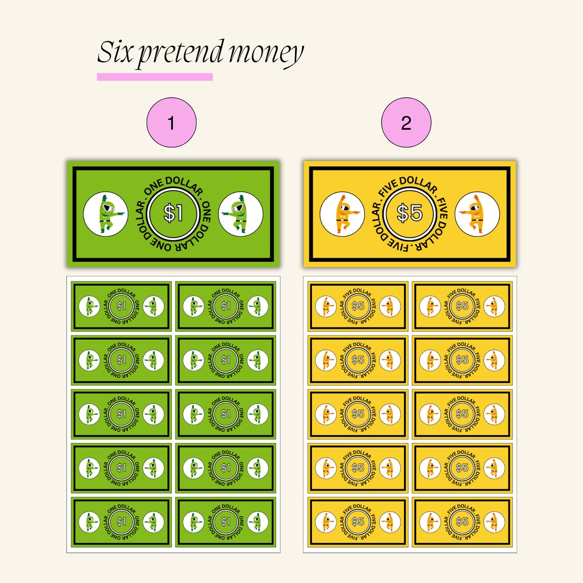 Printable Superhero Power Pretend Money Set for Kid Children Reward ...