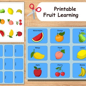 Printable Fruit Cut and Paste for Kids Children Pretend Play ...