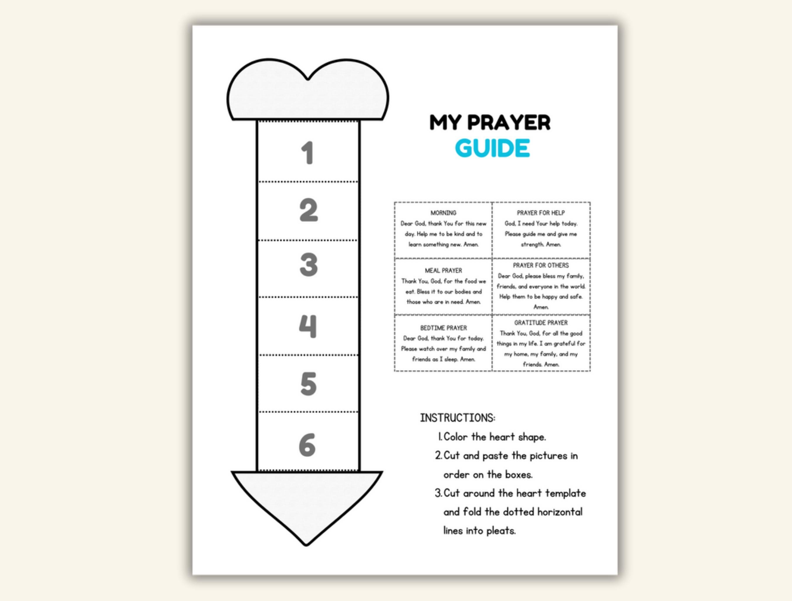Printable Folding Prayer Guide Cut and Paste for Kids Children Playful ...