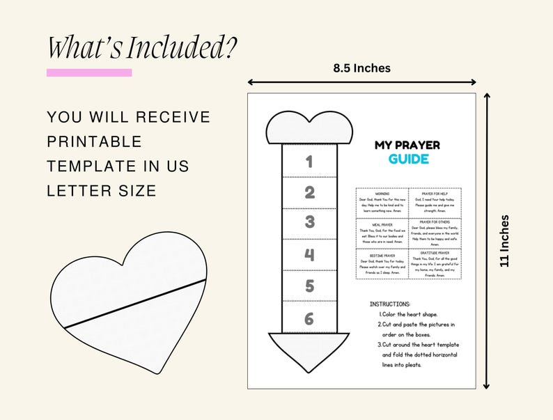 Printable Folding Prayer Guide Cut and Paste for Kids Children Playful ...