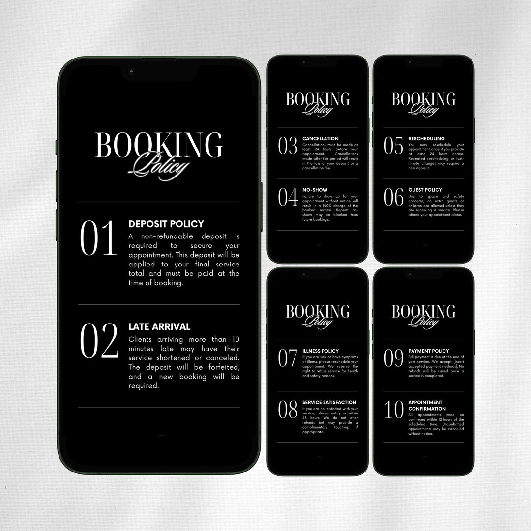 Salon Booking Policy Template | Editable Canva Design for Beauty Salon ...