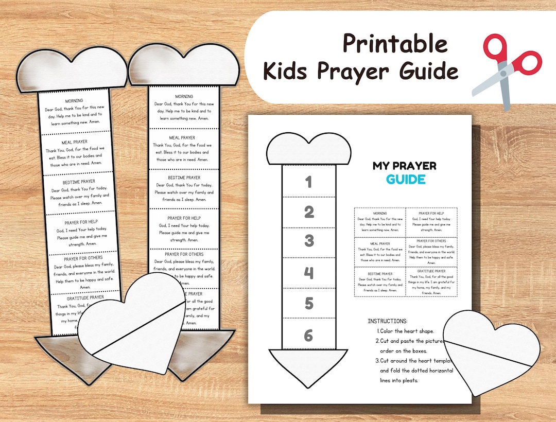 Printable Folding Prayer Guide Cut and Paste for Kids Children Playful ...