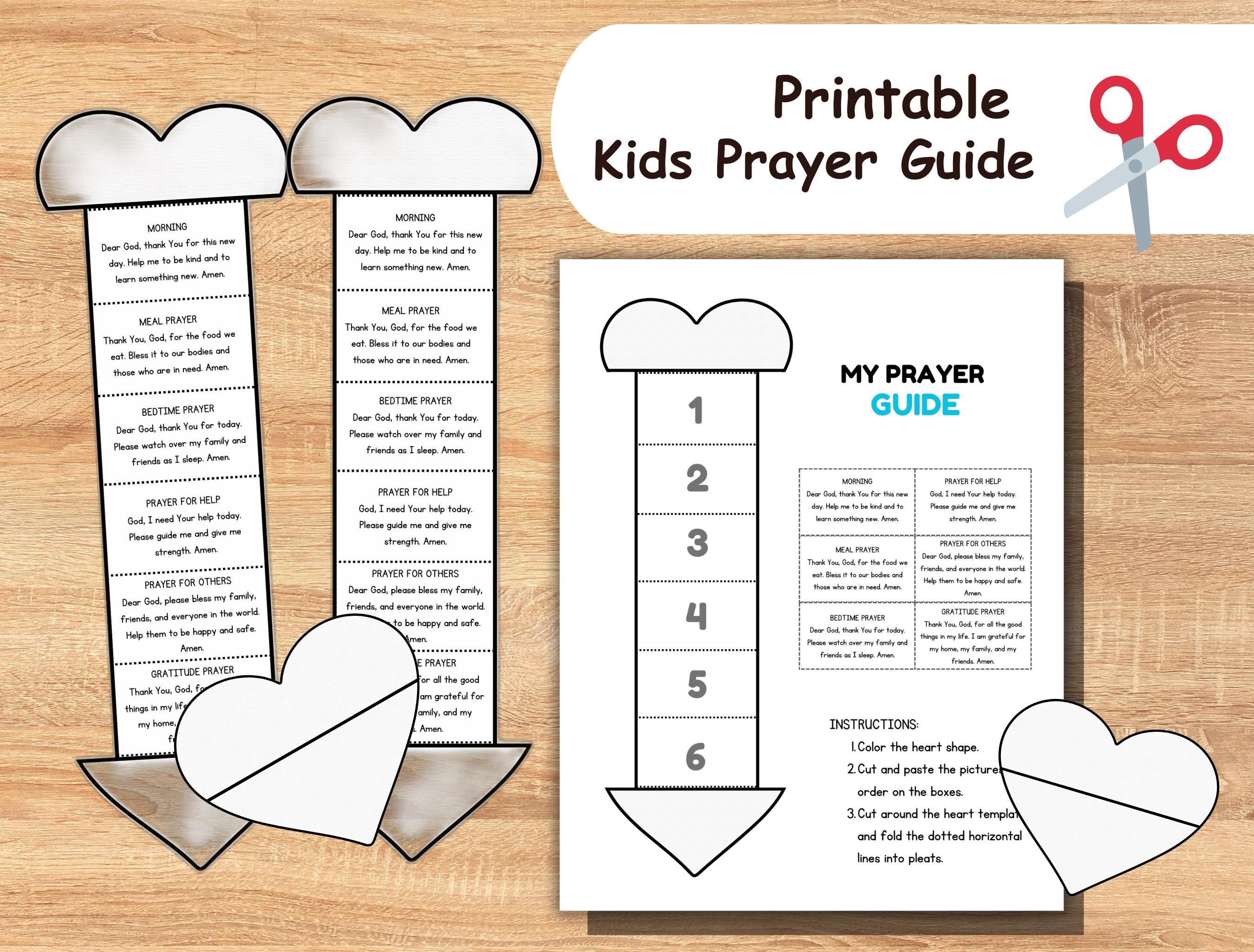 Printable Folding Prayer Guide Cut and Paste for Kids Children Playful ...