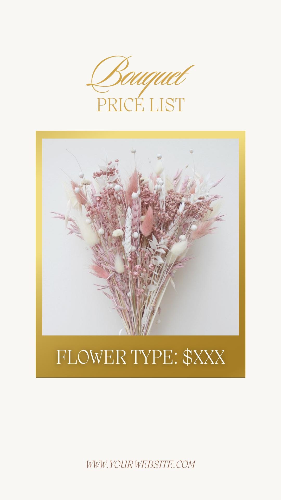 Florist Price List Template Canva, Instagram Post Price List, Flower ...