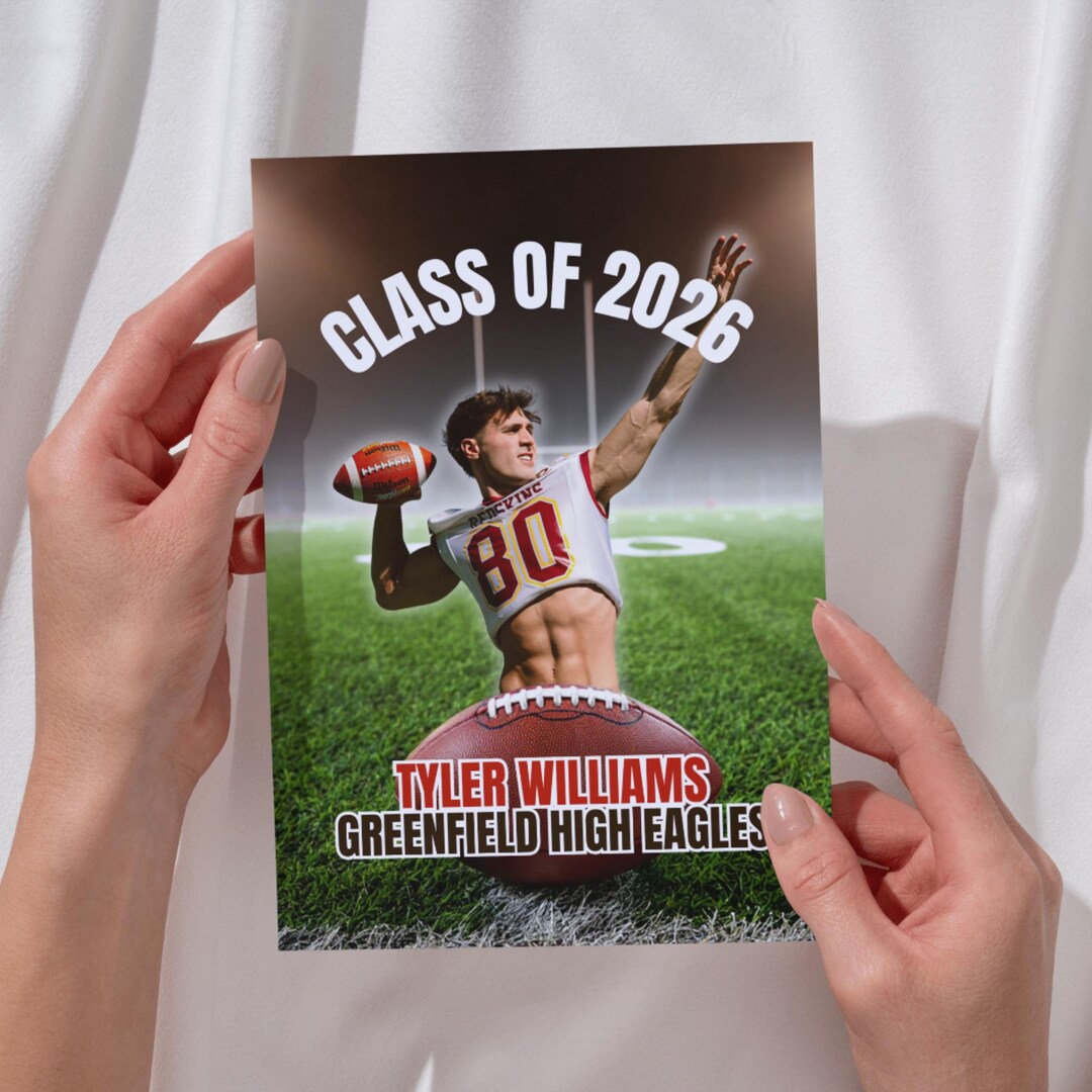 Personalized Football Poster Template for High School Players Senior ...