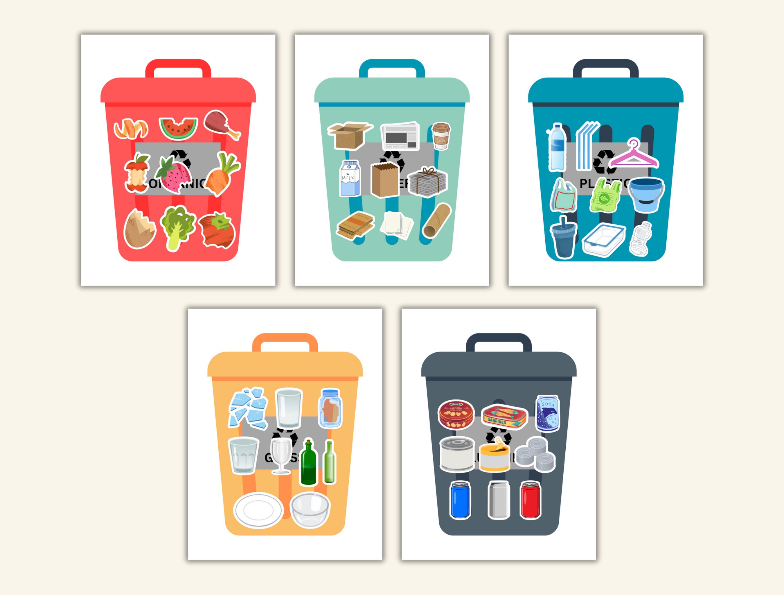 Printable Recycling Lesson Cut and Paste for Kids Children Playful ...