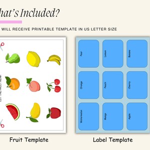 Printable Fruit Cut and Paste for Kids Children Pretend Play ...