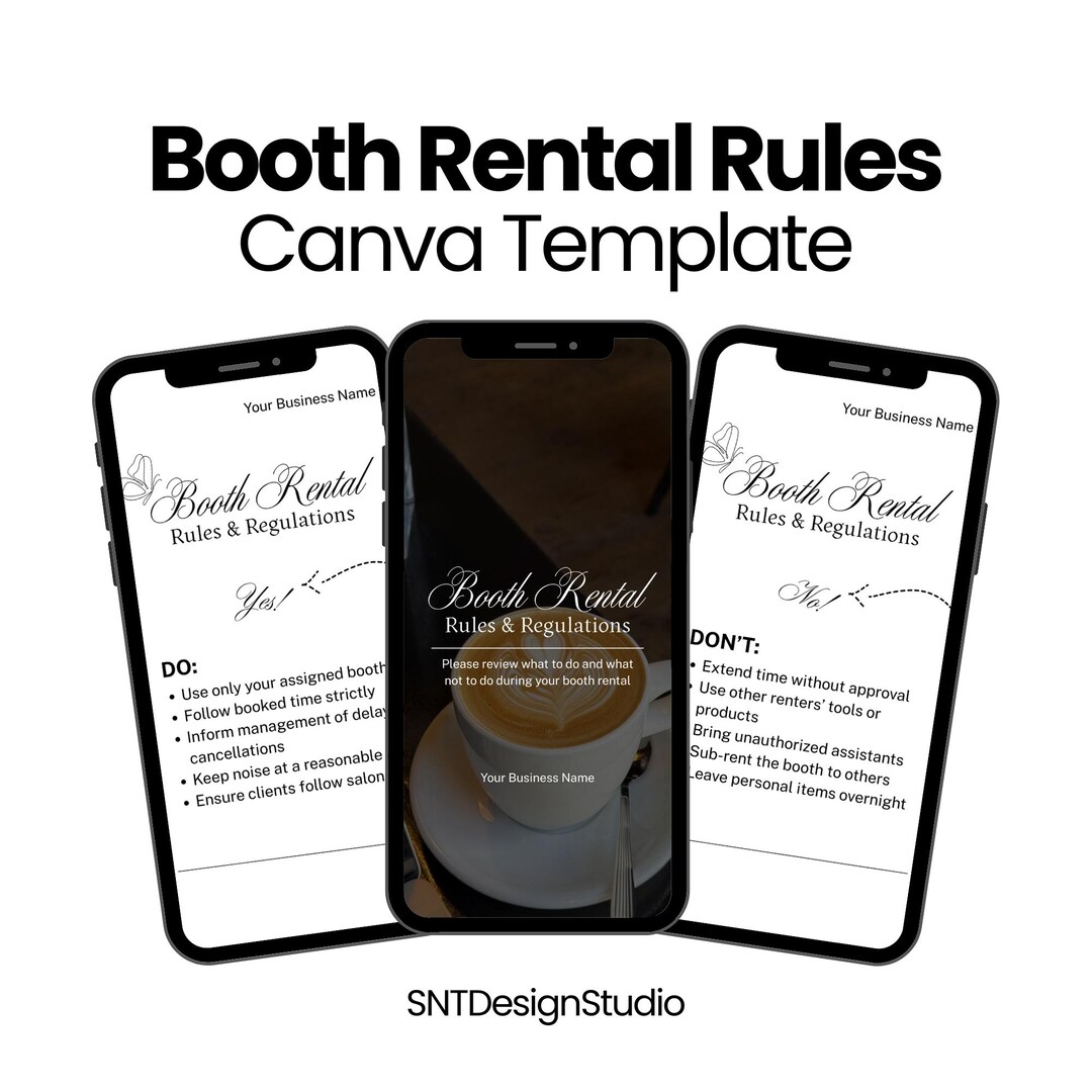 Booth Chair Rental Rules Flyer Canva Template IG Post for Hairstylist ...