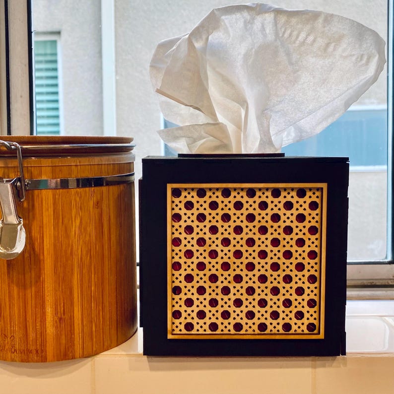 Tissue Box Cover SVG Rattan Home Decor Laser Plasma Cut File Glowforge ...