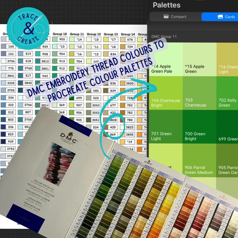 DMC Floss Procreate Palette: Embroidery & Cross Stitch (digital ...