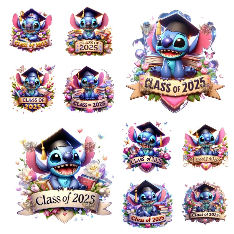 Stitch Class of 2025 (55 PNG) Graduation Design Senior With Blank Space ...