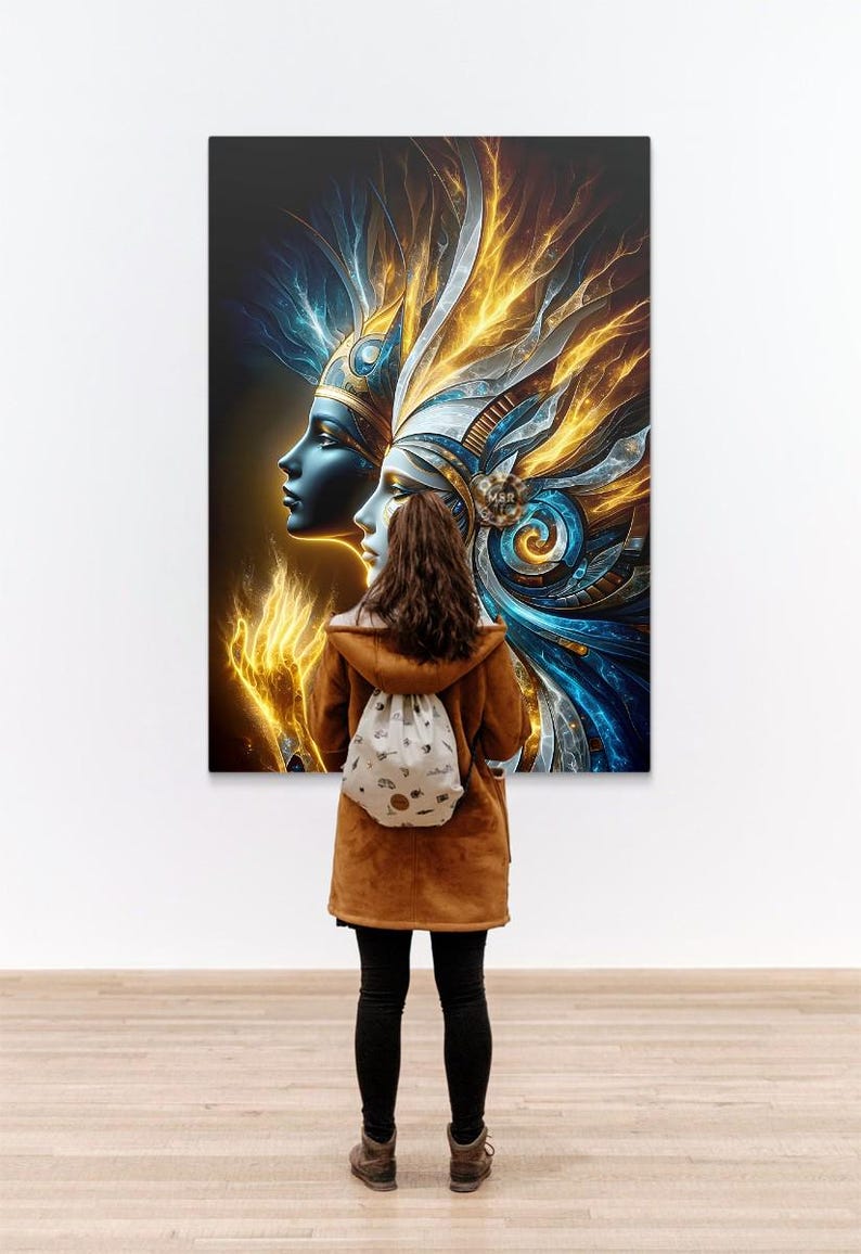 Mystical Twin Spirits Wall Art | Abstract Spiritual Decor | Printable ...