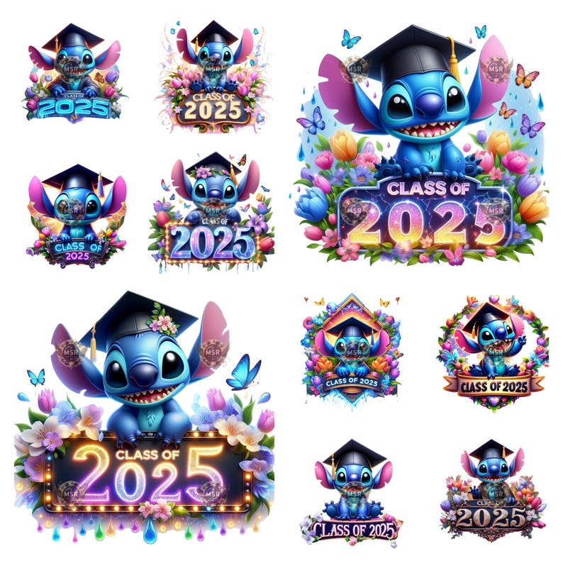 Stitch Class of 2025 (55 PNG) Graduation Design Senior With Blank Space ...