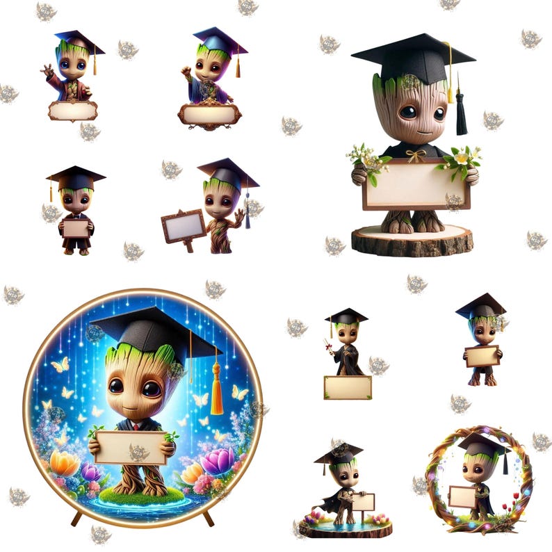 63 PNG Cute Baby Groot Graduation Clipart |63 PNG Printable Graduate ...