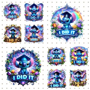 Stitch Graduation PNG Bundle: Fan Art Clipart (digital Download - Etsy