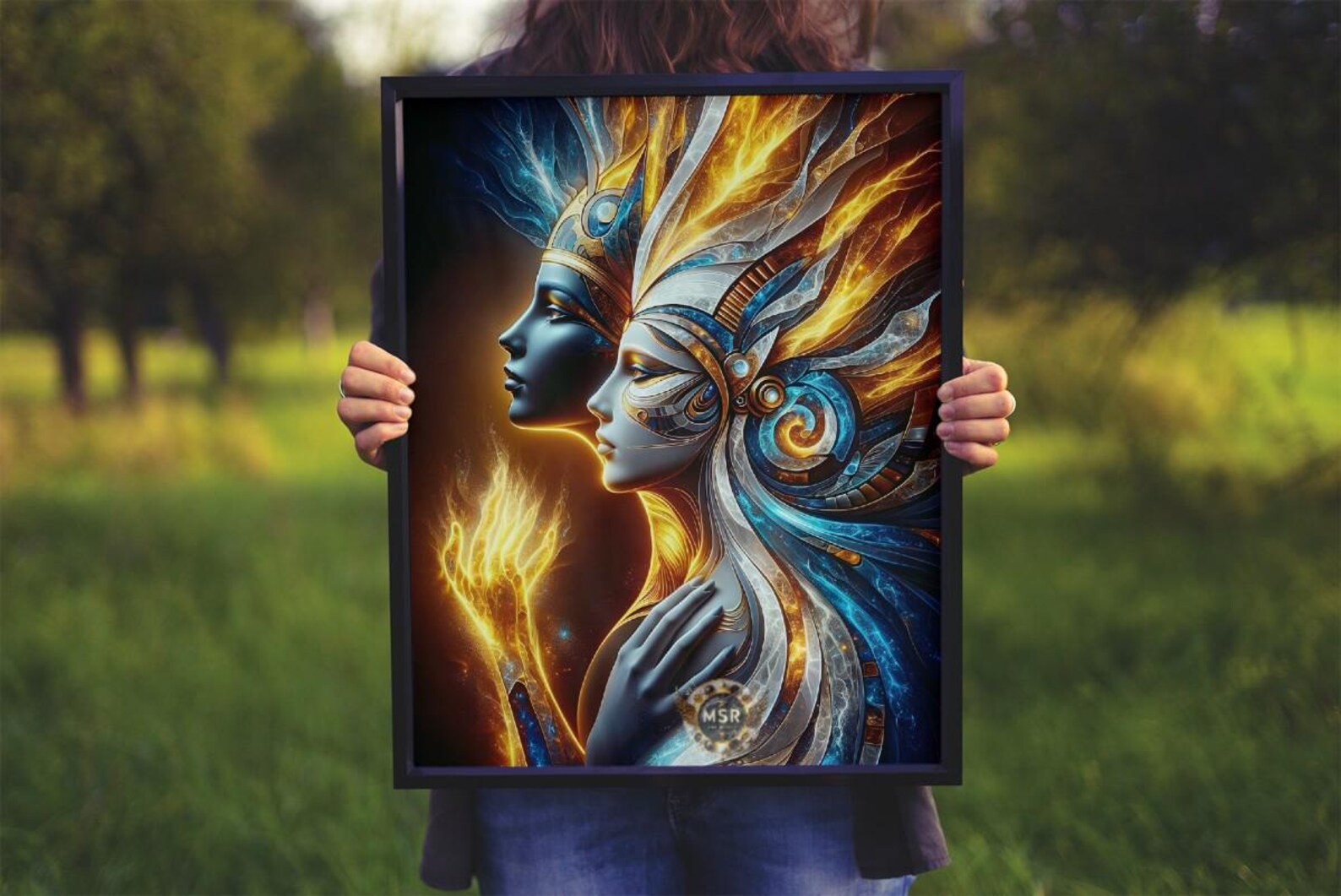 Mystical Twin Spirits Wall Art | Abstract Spiritual Decor | Printable ...