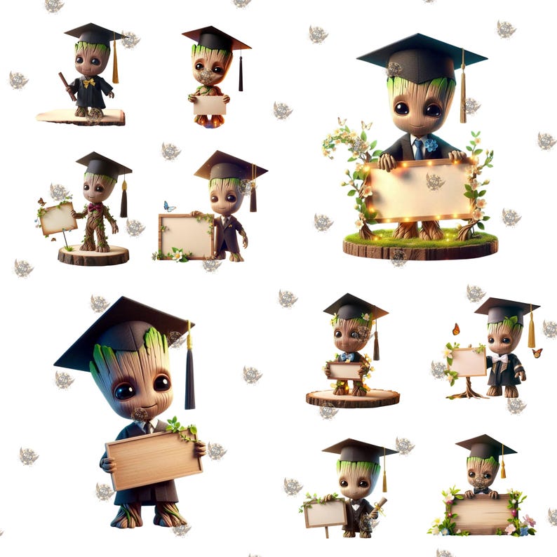 63 PNG Cute Baby Groot Graduation Clipart |63 PNG Printable Graduate ...