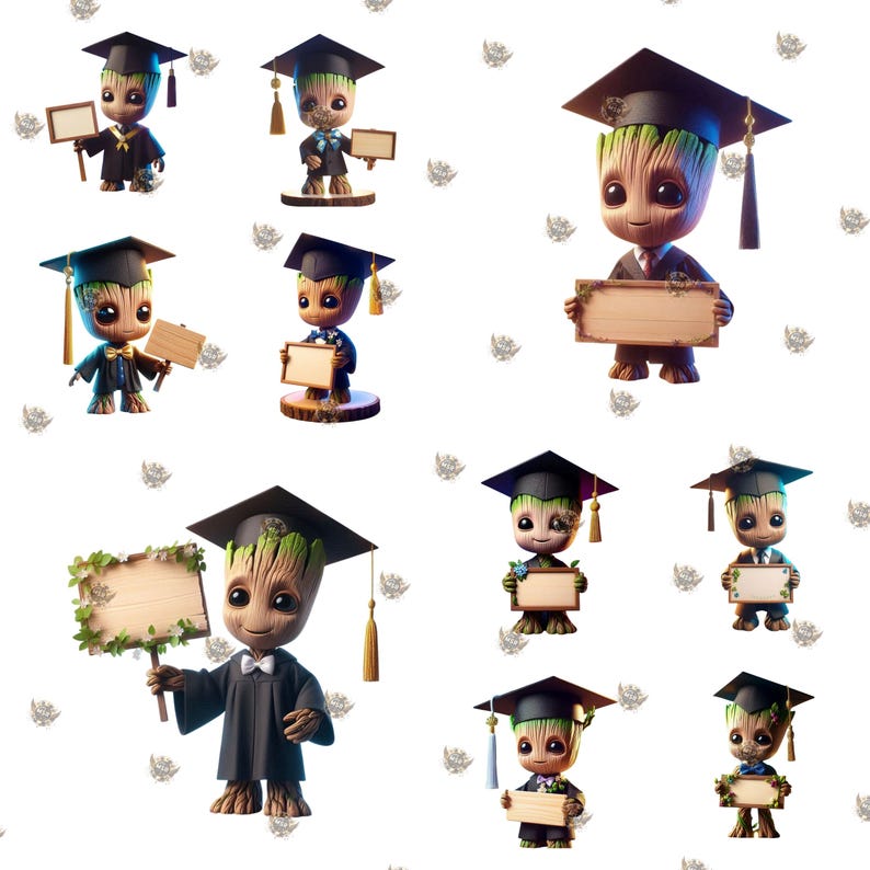 63 PNG Cute Baby Groot Graduation Clipart |63 PNG Printable Graduate ...