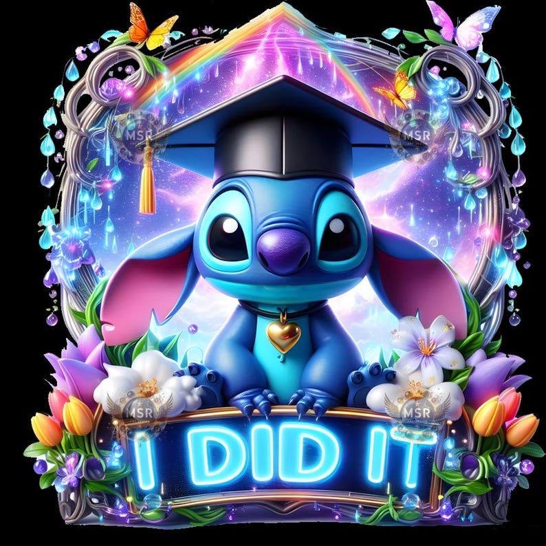 Stitch Graduation PNG Bundle: Fan Art Clipart (digital Download - Etsy