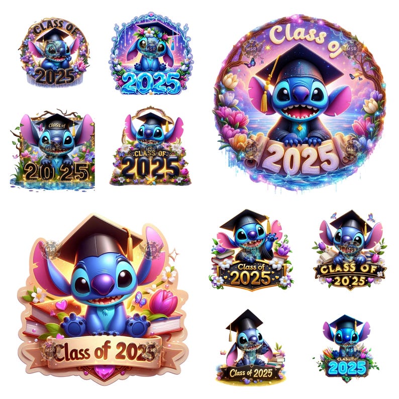 Stitch Class of 2025 (55 PNG) Graduation Design Senior With Blank Space ...