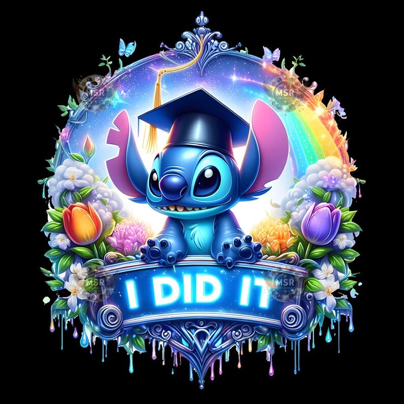 Stitch Graduation PNG Bundle: Fan Art Clipart (digital Download - Etsy
