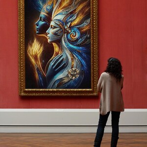 Mystical Twin Spirits Wall Art | Abstract Spiritual Decor | Printable ...
