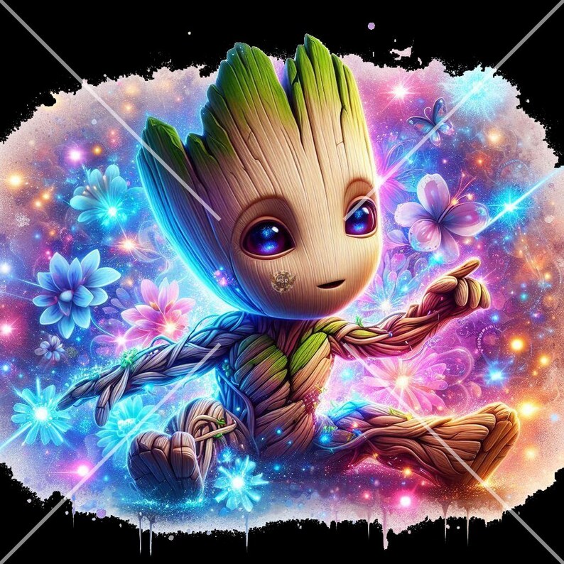 Baby Groot PNG Clipart Bundle: Transparent Files for Sublimation ...