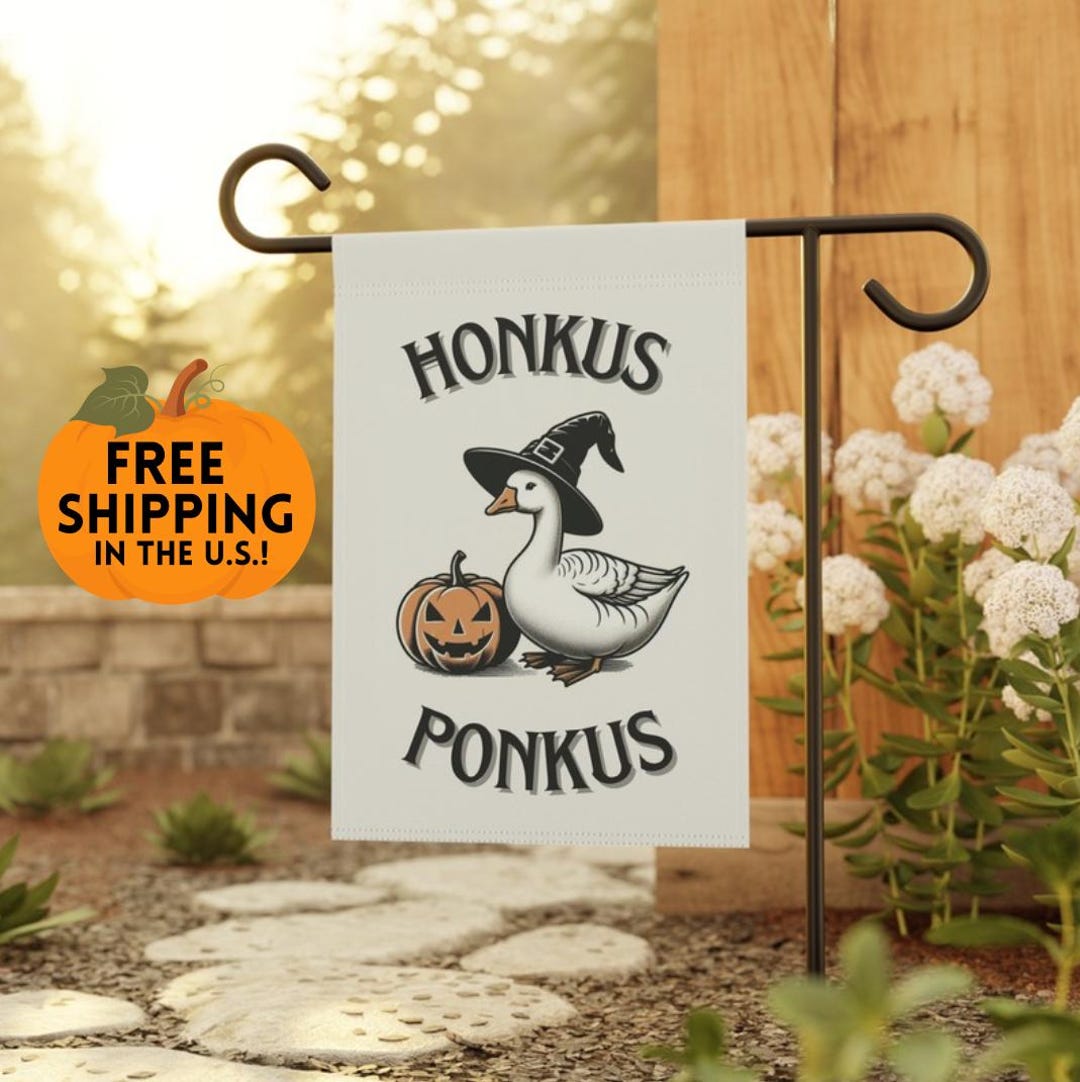 Honkus Ponkus Silly Goose, Funny Halloween Garden Flag, Garden & House ...