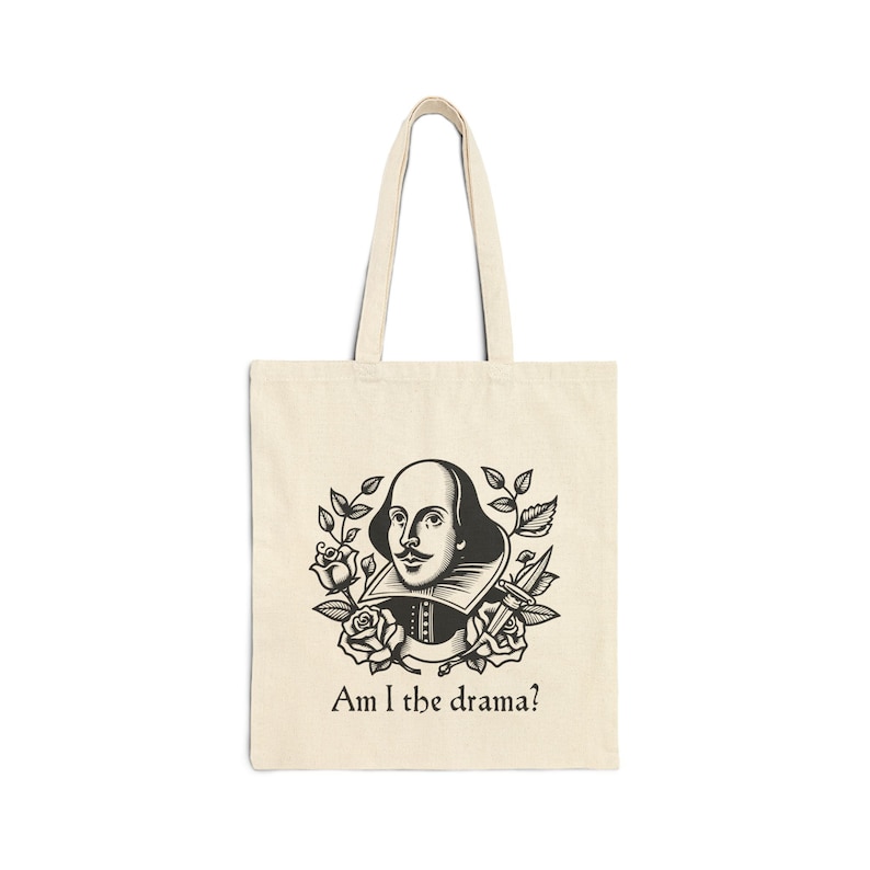 Am I the Drama William Shakespeare Cotton Canvas Tote Bag Edgar Allan ...