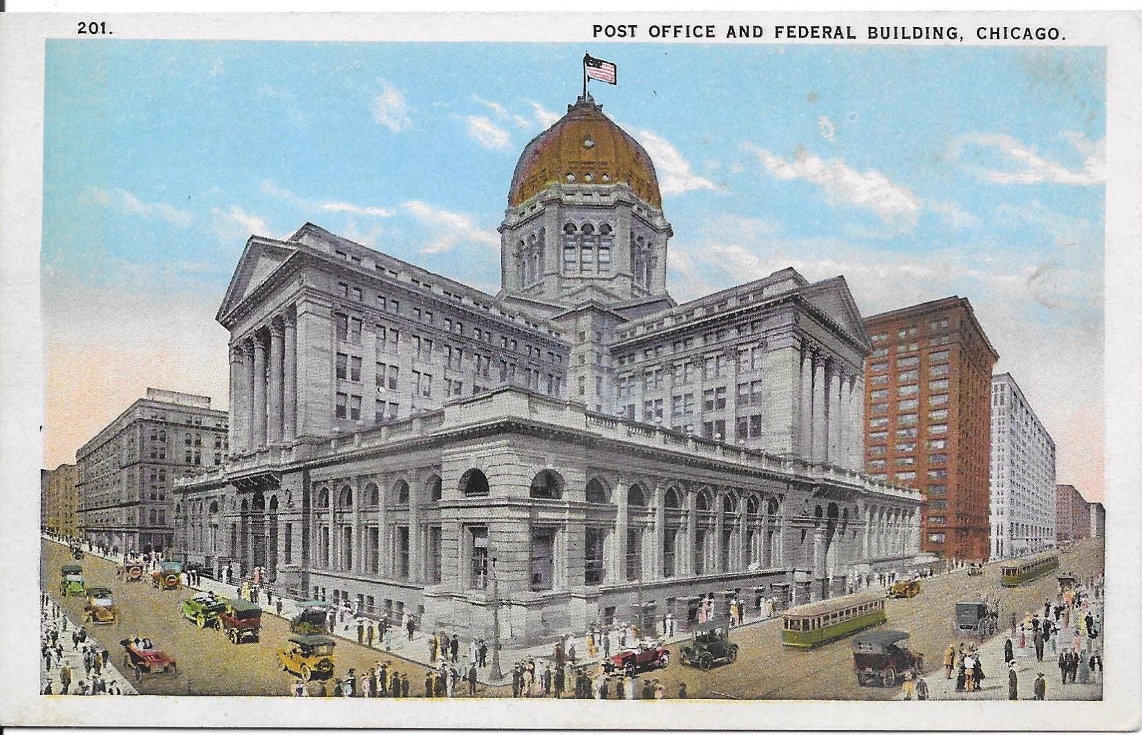 Vintage 1925 Chicago Post Office White Border Postcard - Etsy