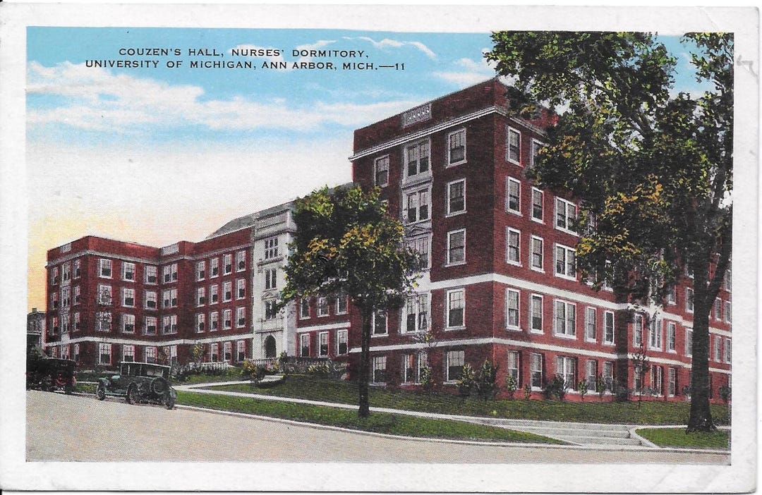 Vintage 1920s Michigan Postcard: Couzen's Hall Nurses Dormitory - Etsy