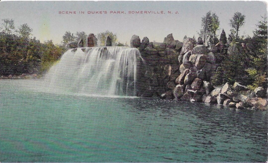 Vintage New Jersey Postcard: Dukes Park Waterfall, Somerville, 1918 - Etsy